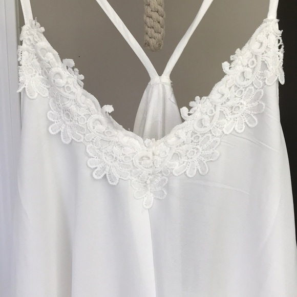 Ours | Tops | Nwt Ours White Lace Racerback Cami | Poshmark